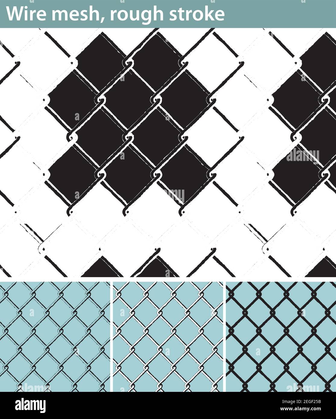 Three different versions of a seamless pattern with a wire mesh ...