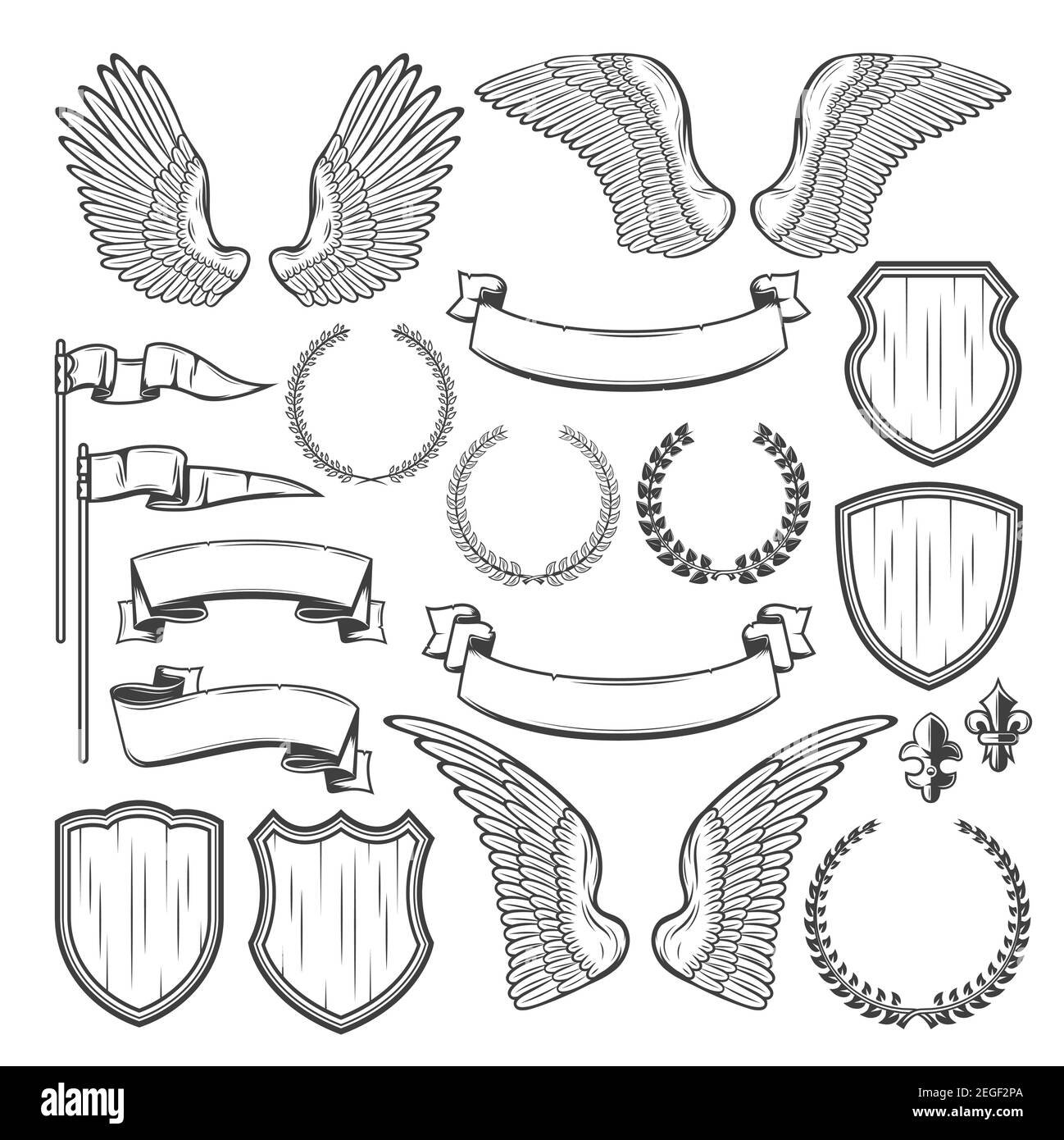 Heraldic element for medieval badge and royal crest design. Heraldry ...