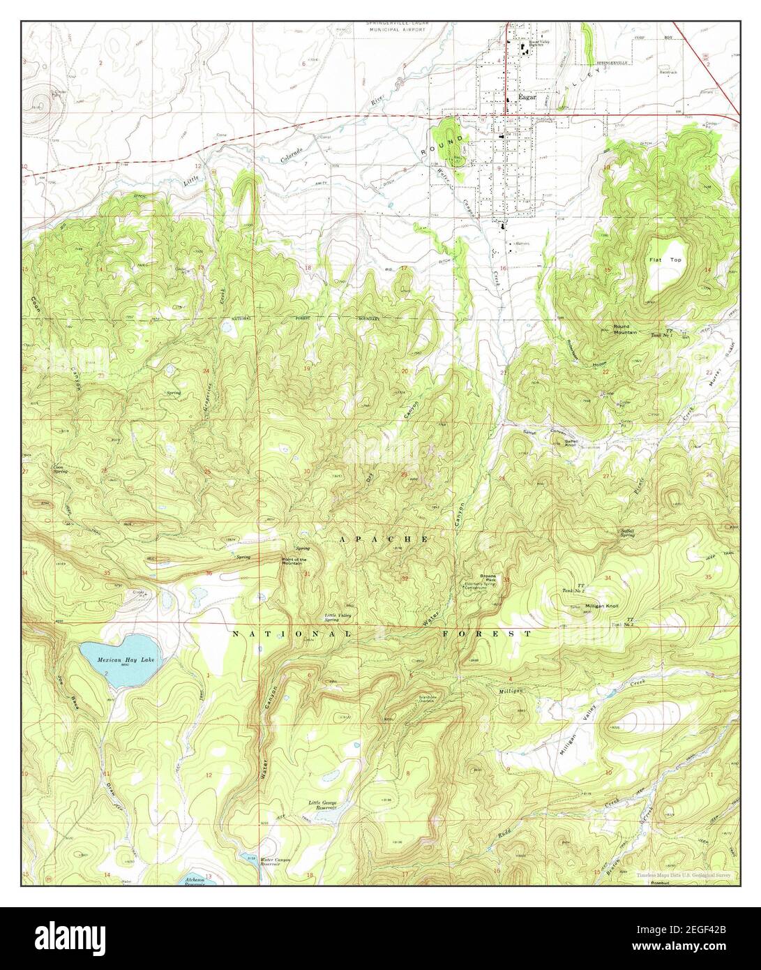 Eagar, Arizona, map 1969, 1:24000, United States of America by Timeless ...