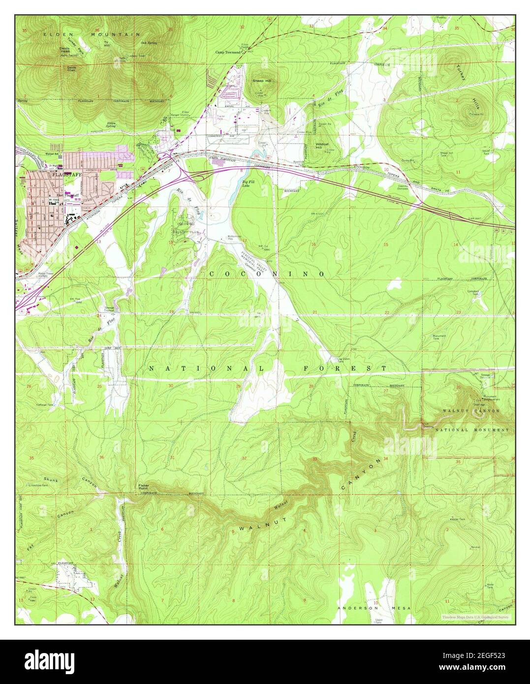 Flagstaff East, Arizona, map 1962, 1:24000, United States of America by ...