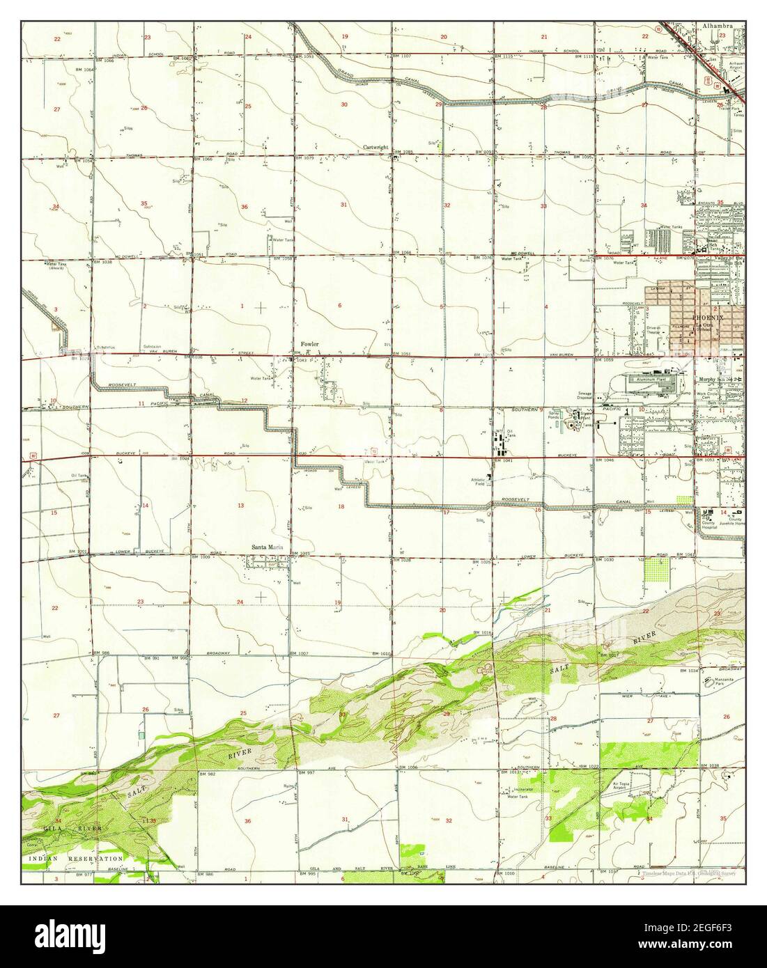 Fowler, Arizona, map 1952, 1:24000, United States of America by ...