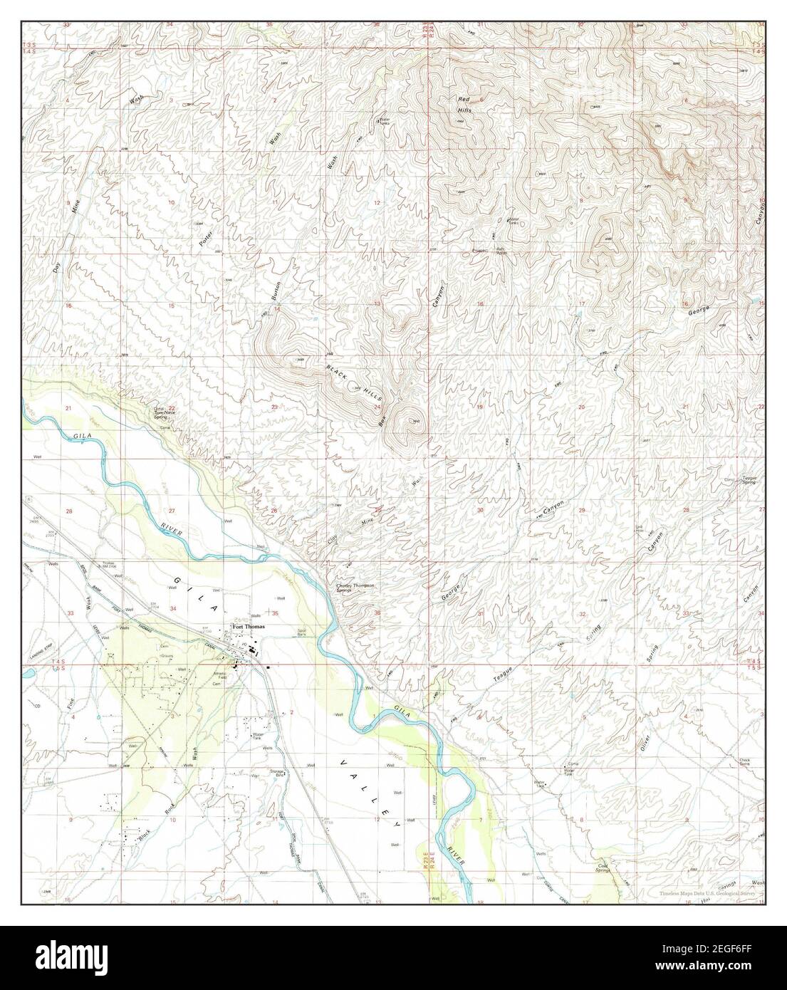 Fort Thomas, Arizona, map 1989, 1:24000, United States of America by ...