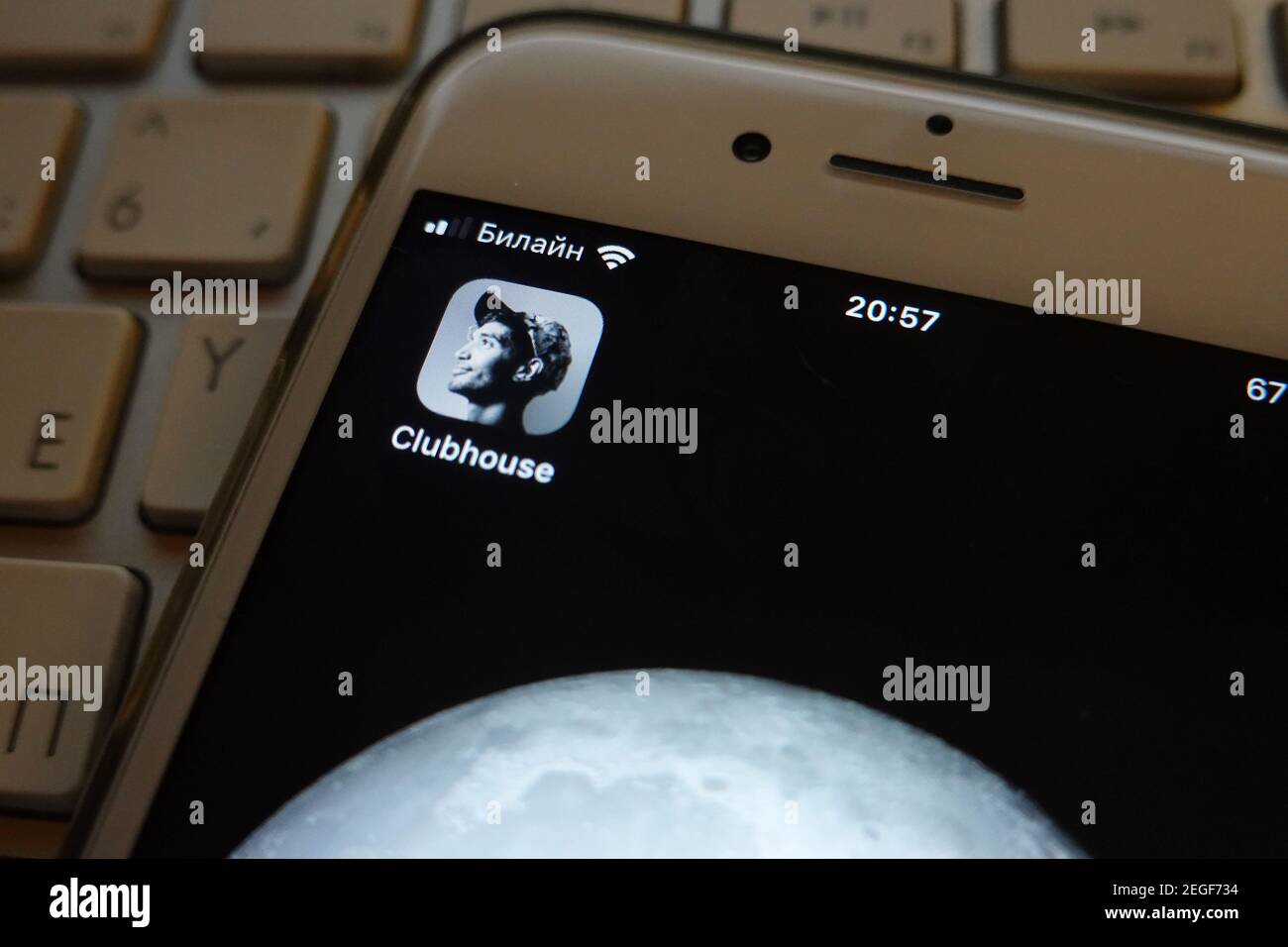 Clubhouse app, social network displayed on the smartphone screen Stock ...