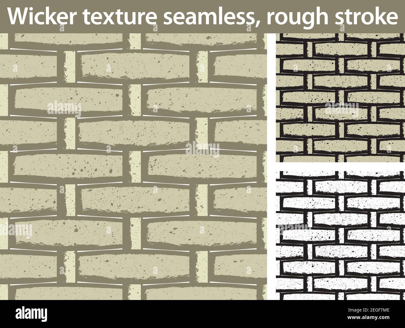 Three different versions of a seamless pattern fill with a wicker ...