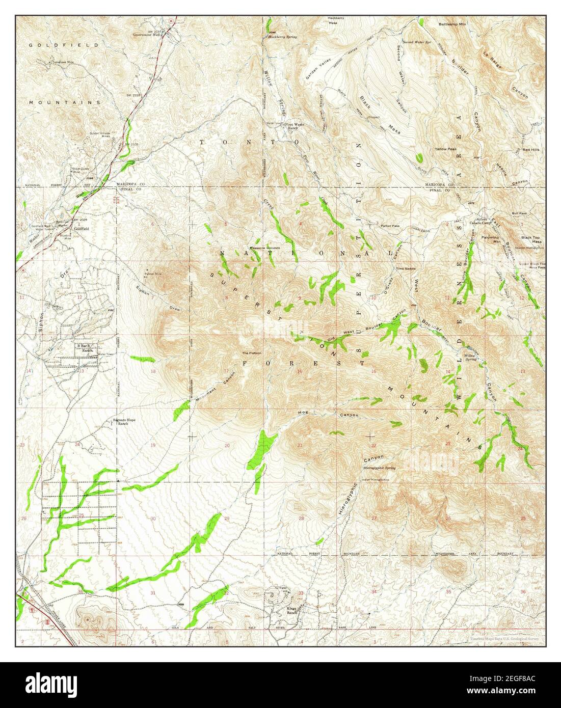 Goldfield, Arizona, map 1956, 1:24000, United States of America by ...