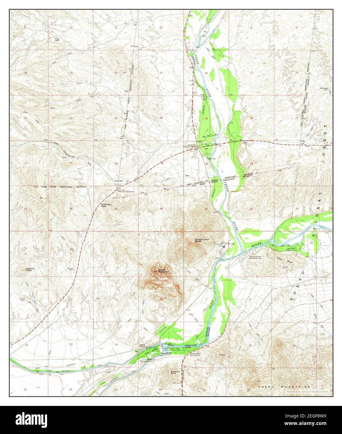 Granite Reef Dam, Arizona, map 1964, 1:24000, United States of America ...