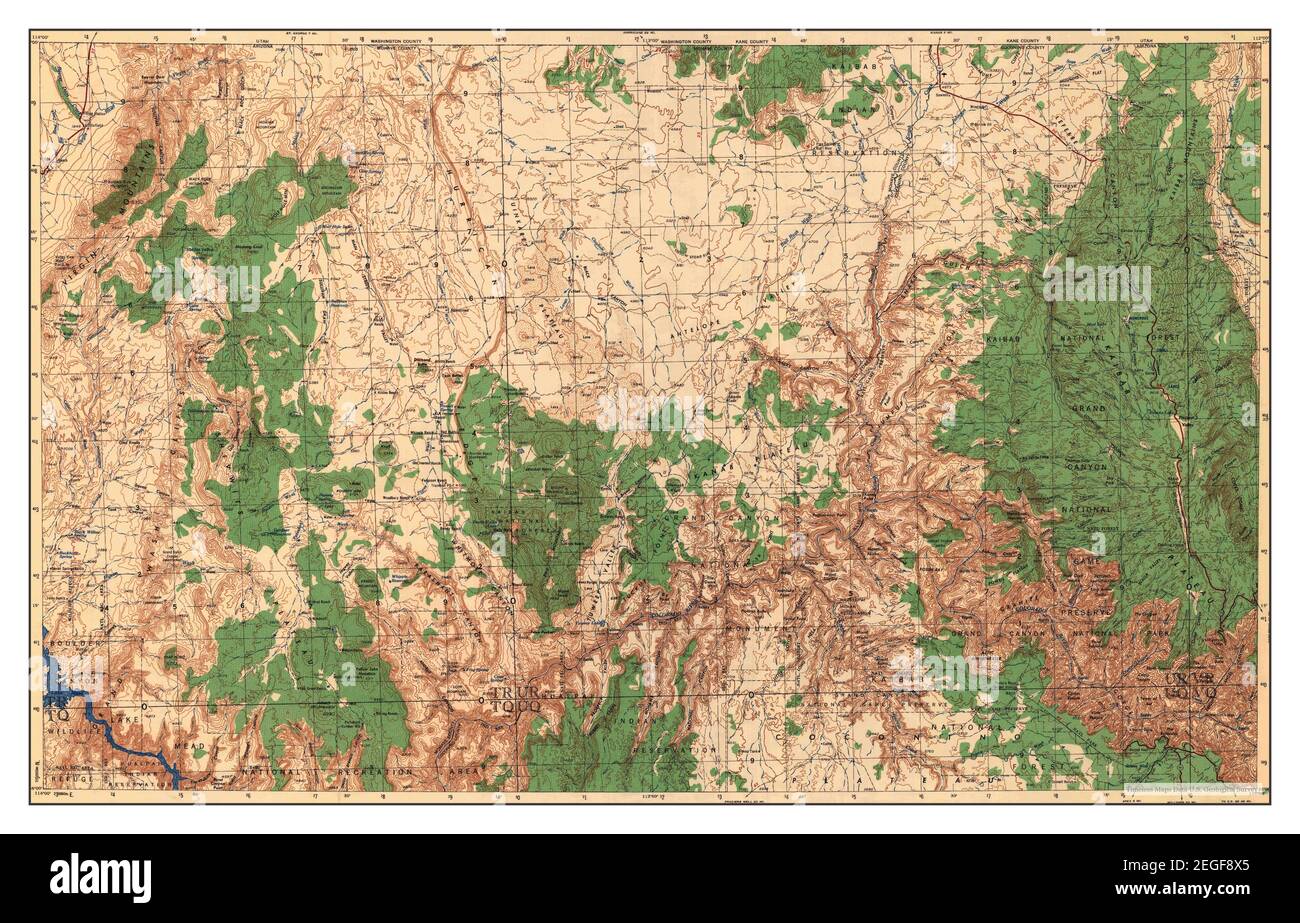 Grand Canyon, Arizona, map 1957, 1:250000, United States of America by ...