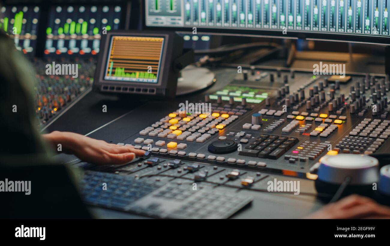 Beautiful, Stylish Female Audio Engineer and Producer Working in Music ...