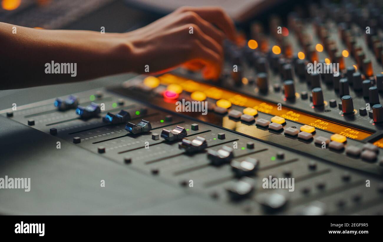 Modern Music Record Studio Control Desk with Automatic Equalizer, Mixer ...