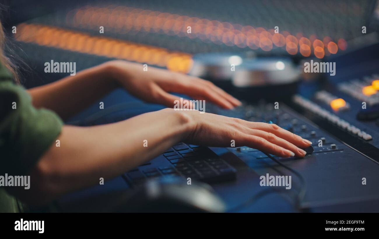 Audio Engineer, Musician, Artist Works in the Music Record Studio ...