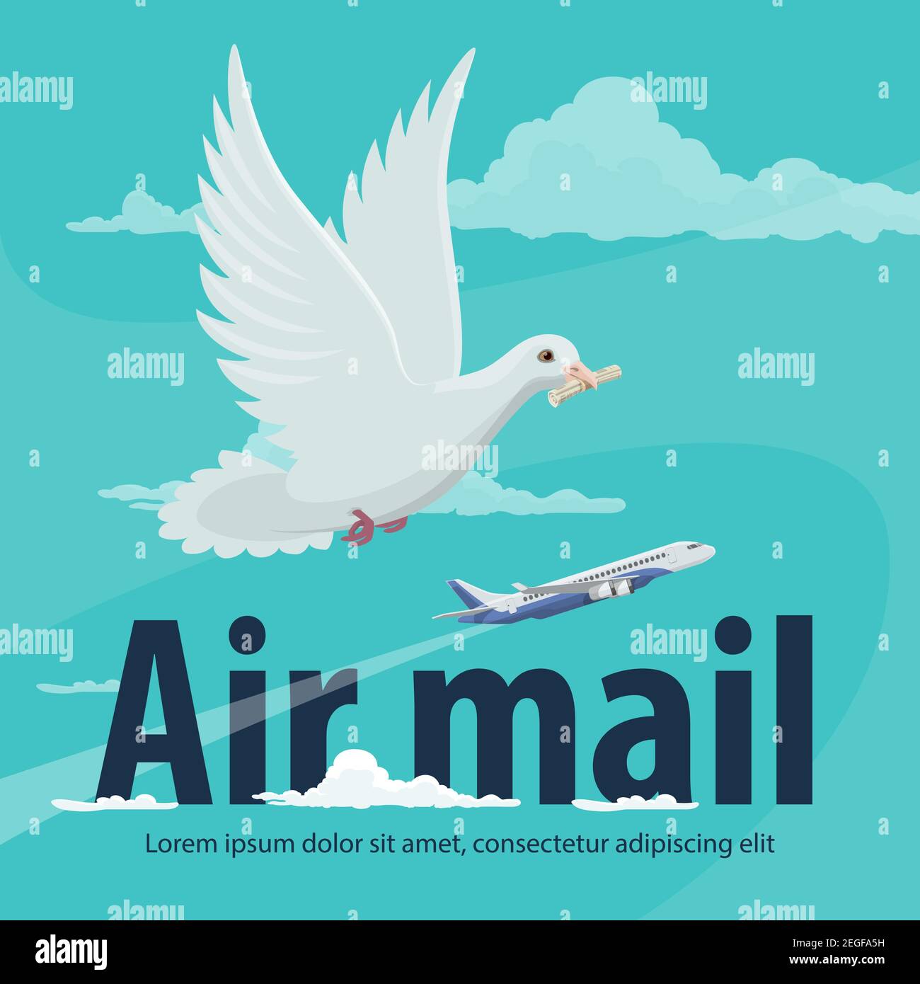 Air mail service banner for global delivery and air post concept. Cargo ...