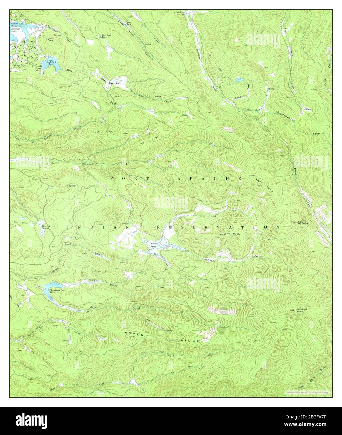 Hawley Lake East, Arizona, map 1978, 1:24000, United States of America ...