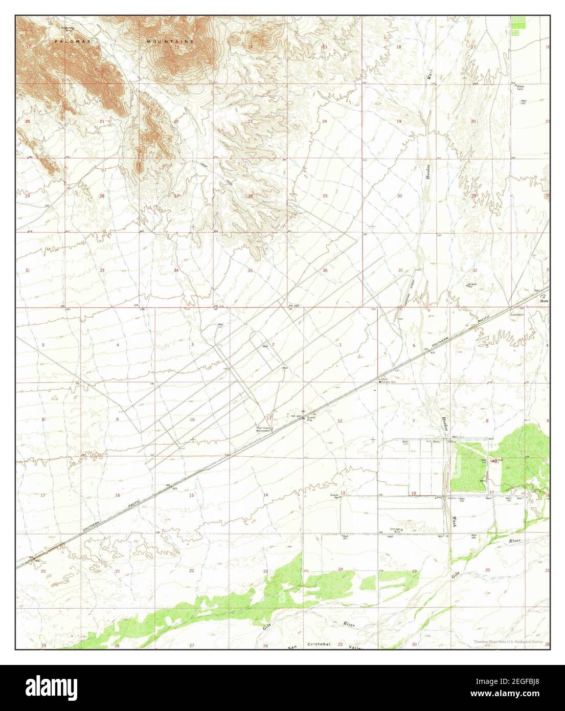 Horn, Arizona, map 1965, 1:24000, United States of America by Timeless ...
