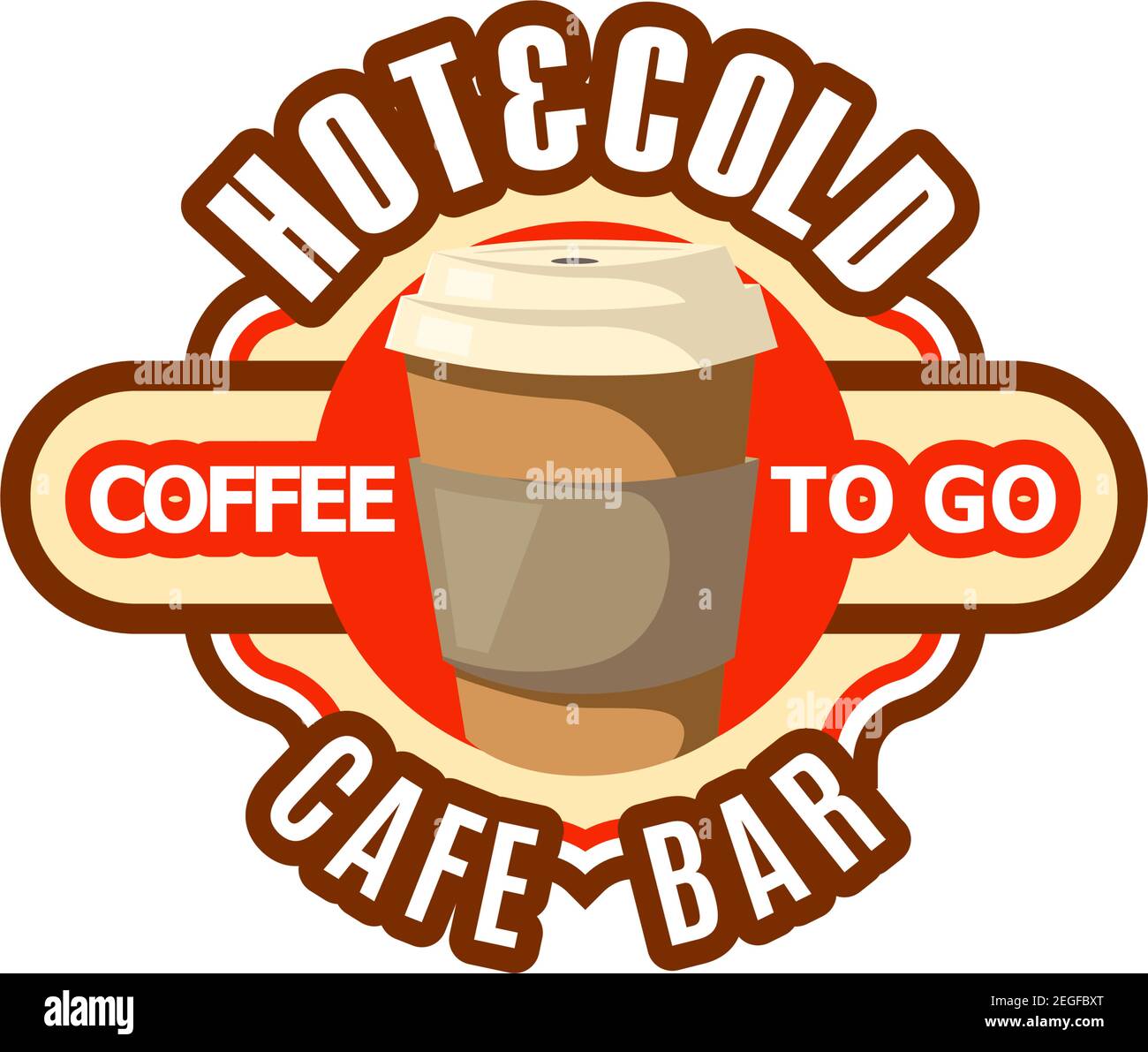 Coffee paper cup icon for fast food drinks cafe bar to go or takeaway ...