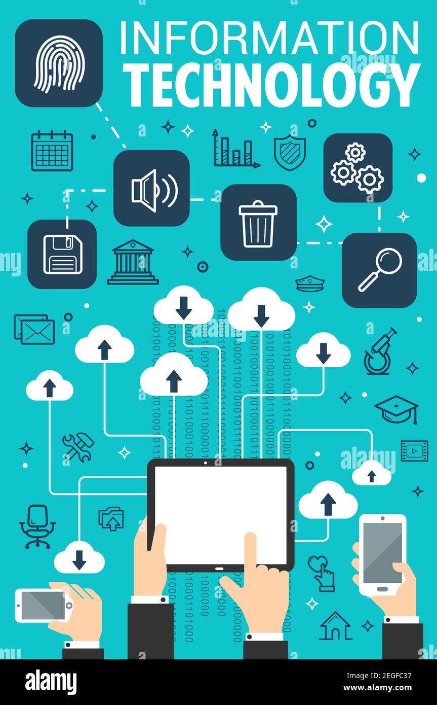 Information technology and internet cloud privacy security poster for ...