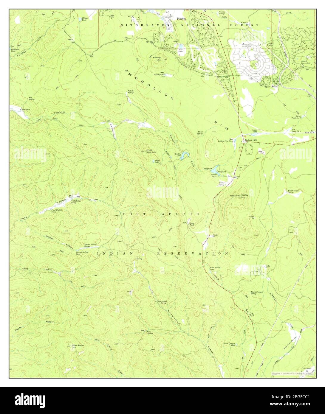 Indian Pine, Arizona, map 1977, 1:24000, United States of America by ...
