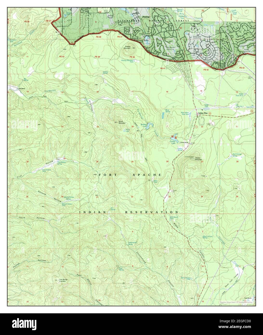 Indian Pine, Arizona, map 1998, 1:24000, United States of America by ...