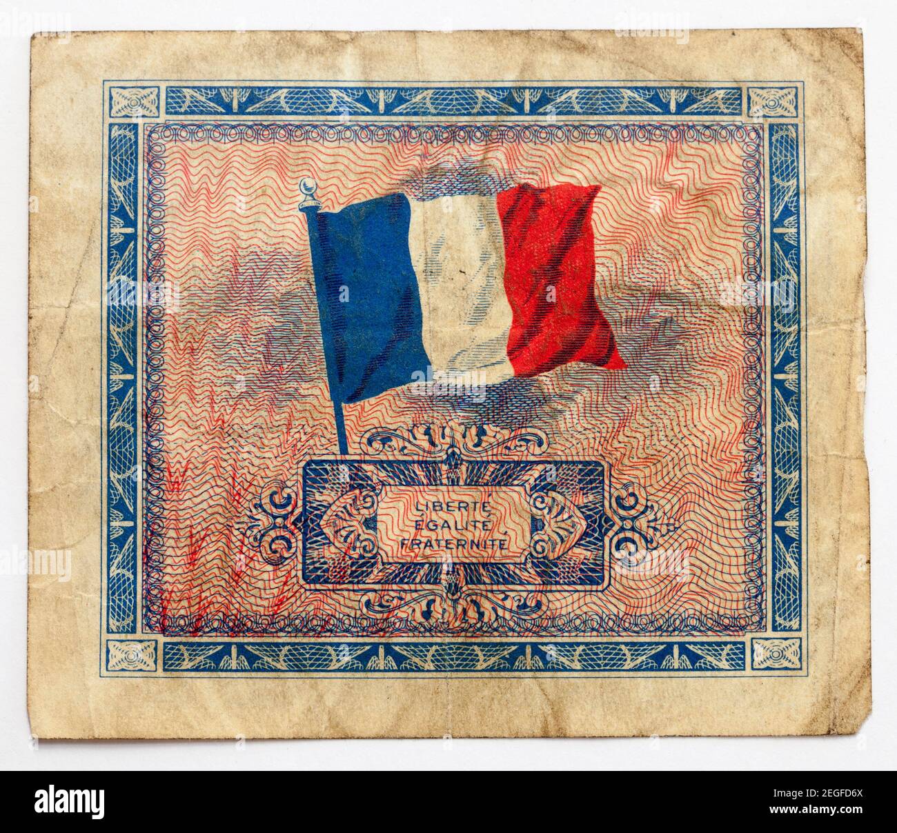 Old French Bank Note Five Francs Stock Photo - Alamy