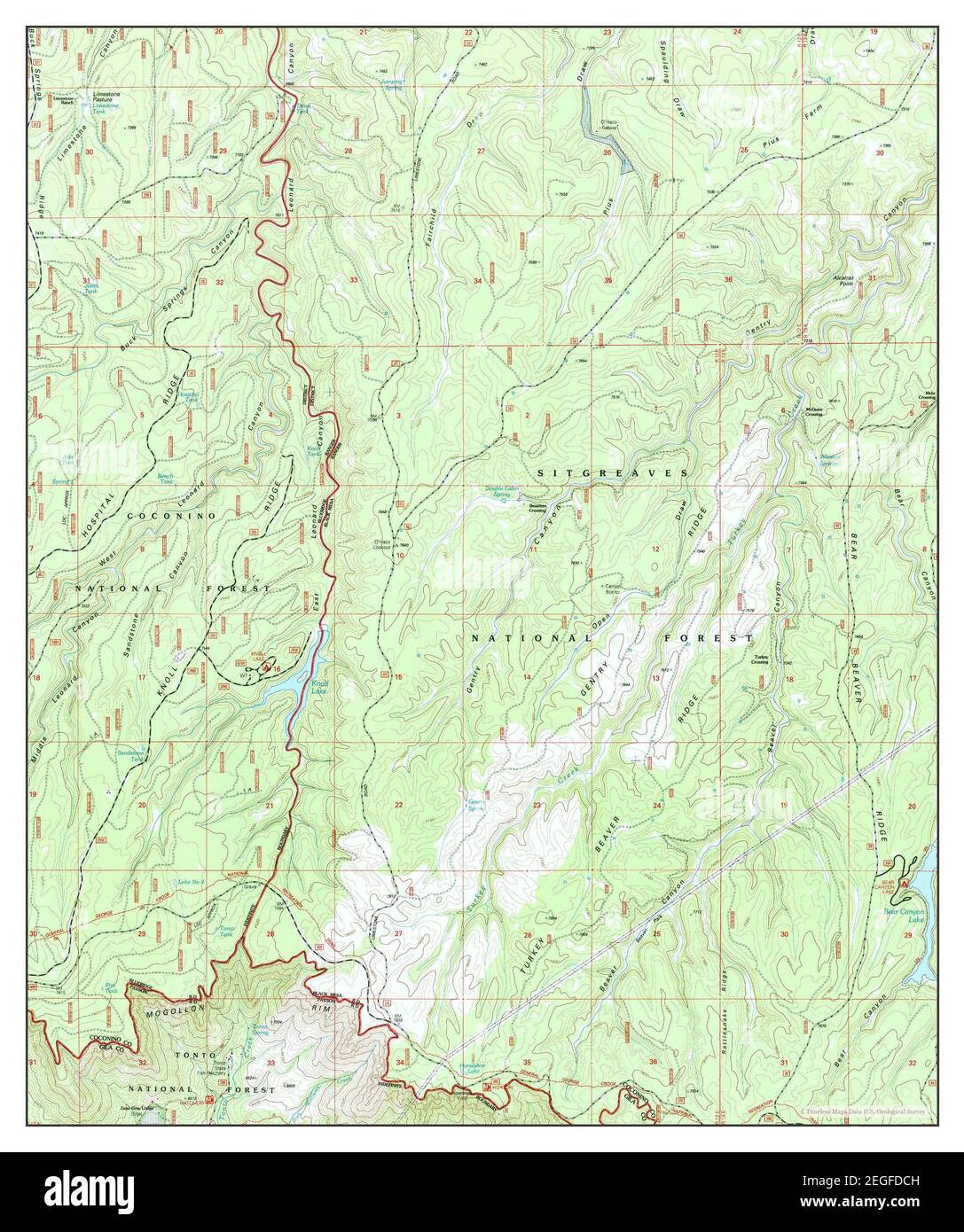 Knoll Lake, Arizona, map 1998, 1:24000, United States of America by ...