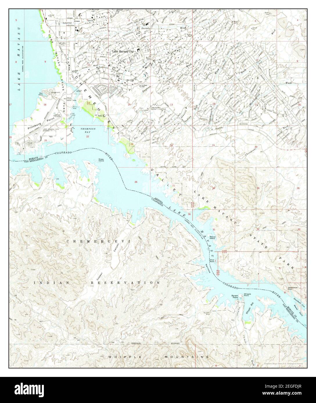 Map of lake havasu city Cut Out Stock Images & Pictures - Alamy