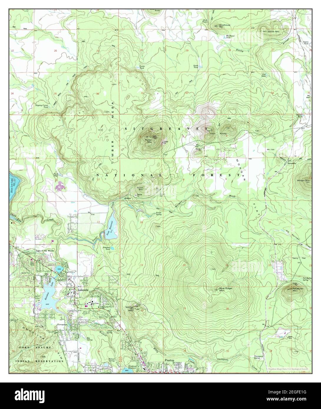 Lakeside, Arizona, map 1976, 1:24000, United States of America by ...