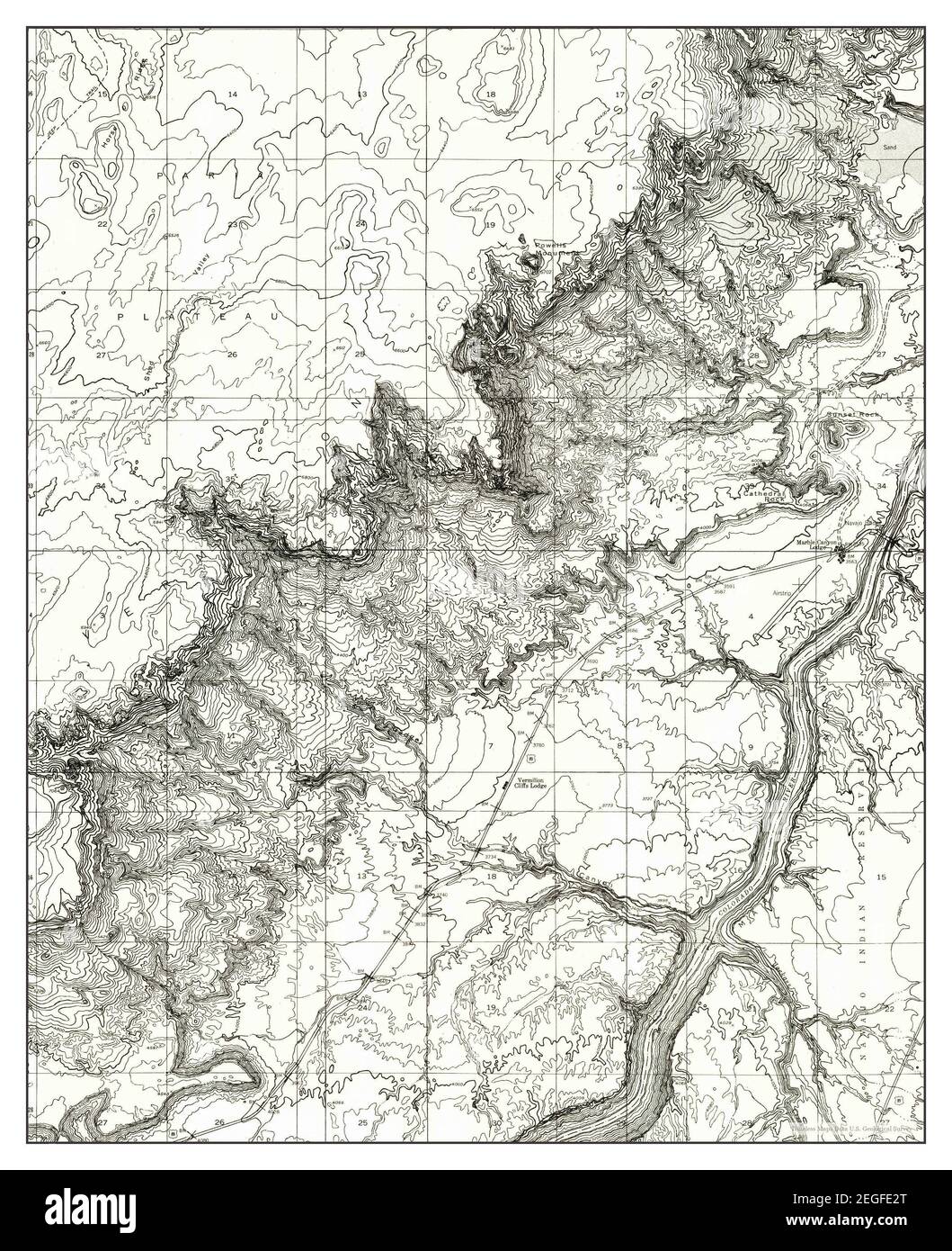 Lees Ferry SW, Arizona, map 1954, 1:24000, United States of America by ...