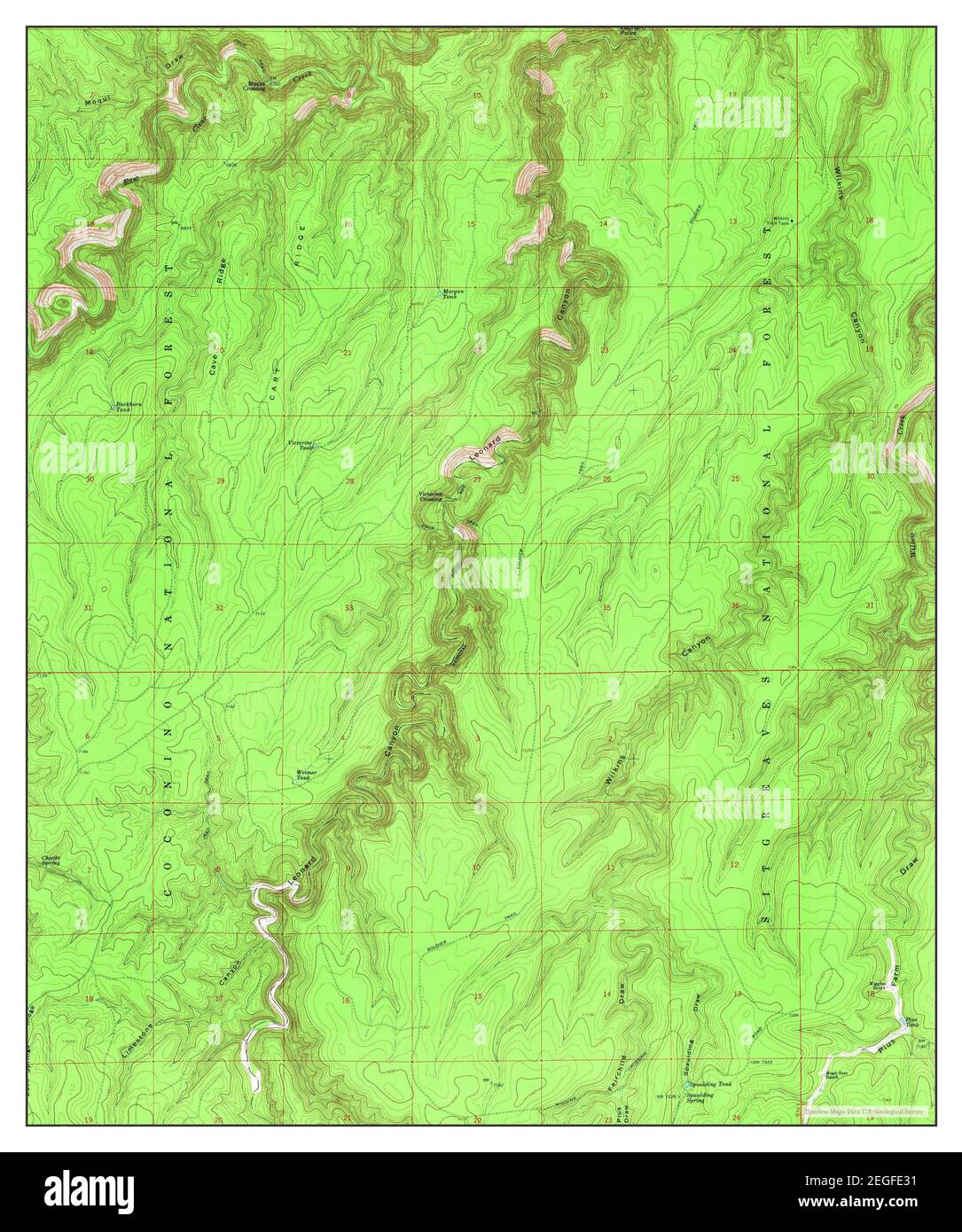 Leonard Canyon, Arizona, map 1965, 1:24000, United States of America by ...