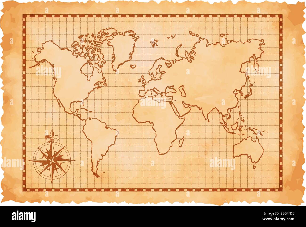 Old vintage world map vector illustration Stock Vector Image & Art - Alamy