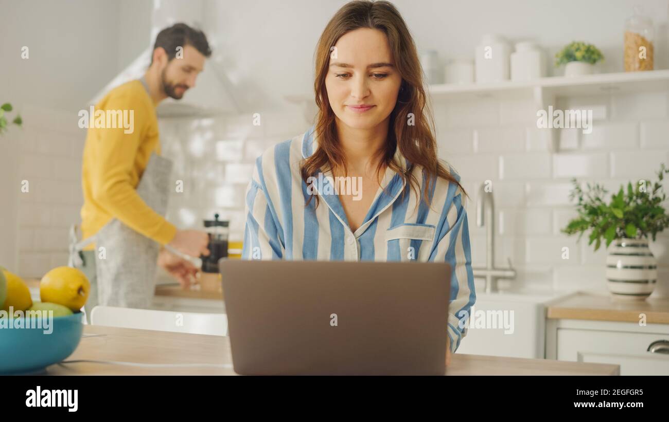 Wearing pyjamas while working at home hi-res stock photography and ...