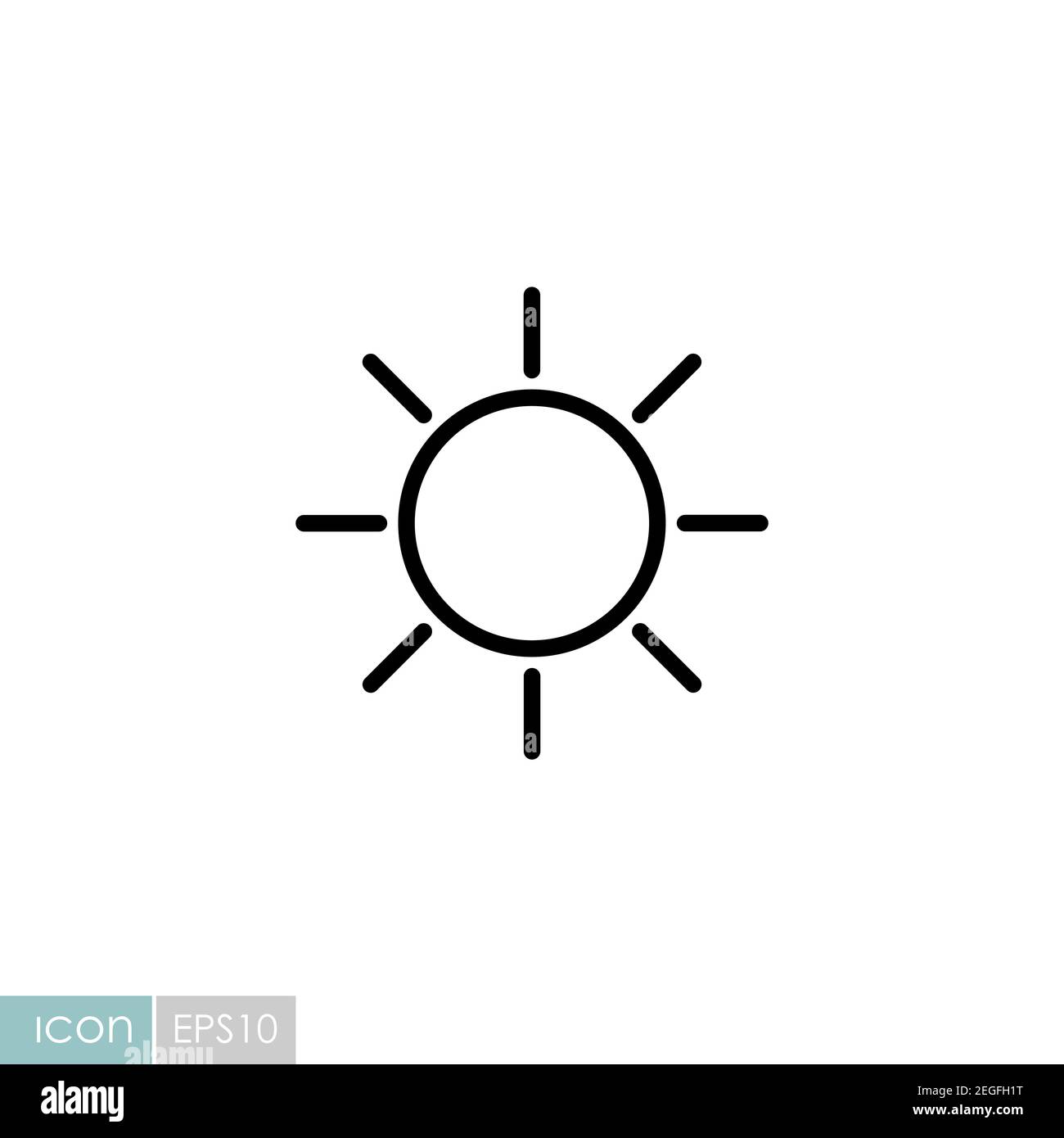 Sun vector icon. Symbol of the good weather. Meteorology sign. Graph ...