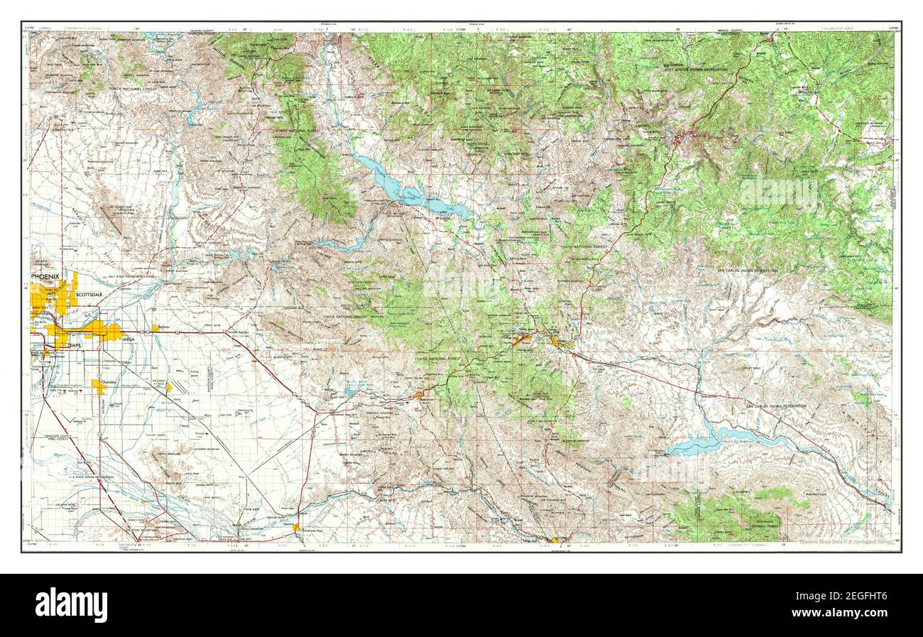 Mesa, Arizona, map 1954, 1:250000, United States of America by Timeless ...