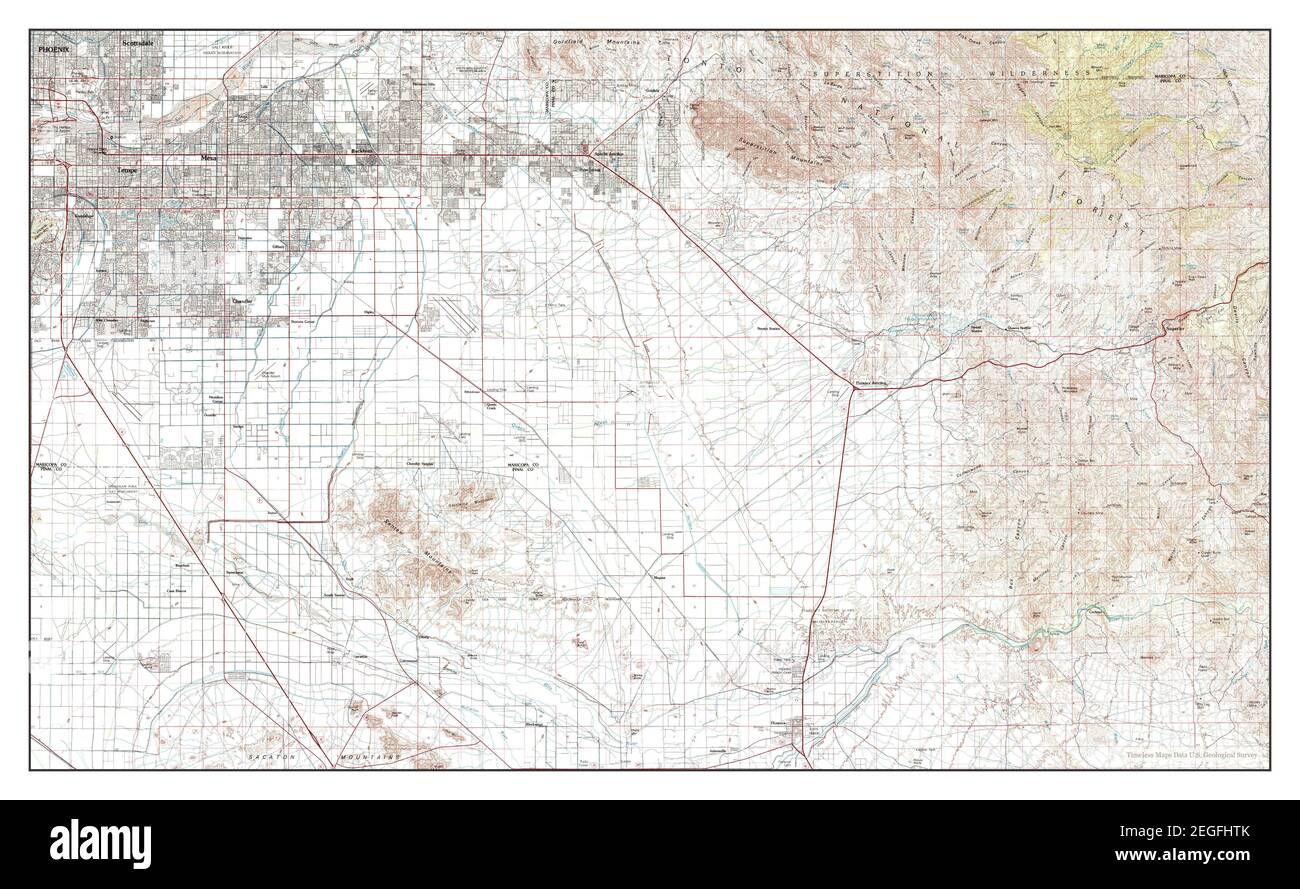 Mesa, Arizona, map 1994, 1:100000, United States of America by Timeless ...