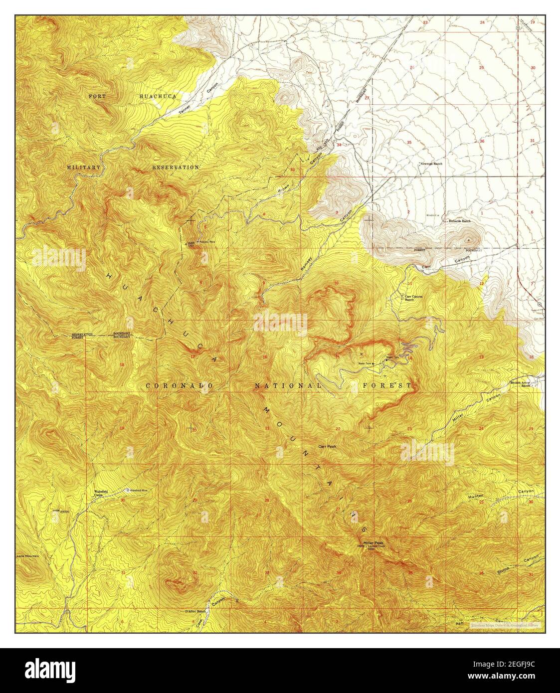 Miller Peak, Arizona, map 1948, 1:24000, United States of America by ...