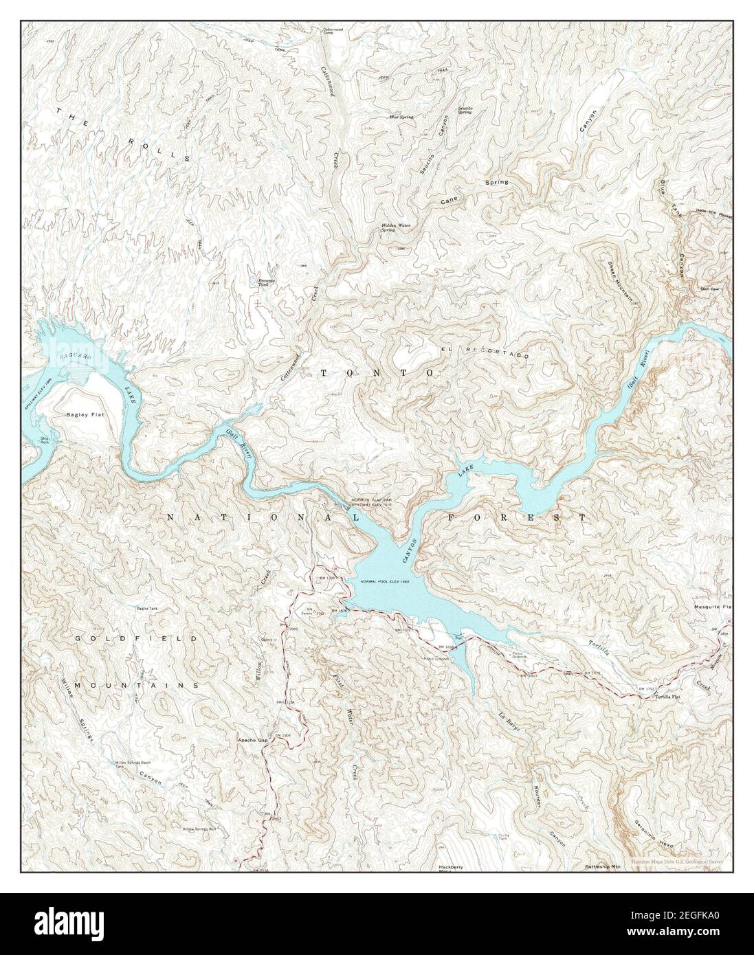Mormon Flat Dam, Arizona, map 1964, 1:24000, United States of America ...