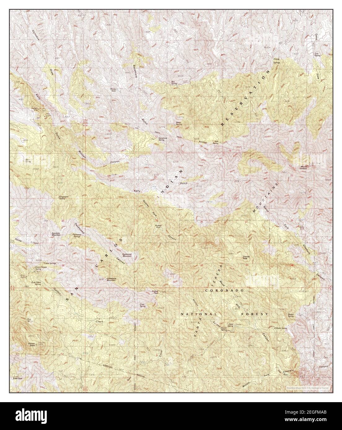Mount Turnbull, Arizona, map 1989, 1:24000, United States of America by ...