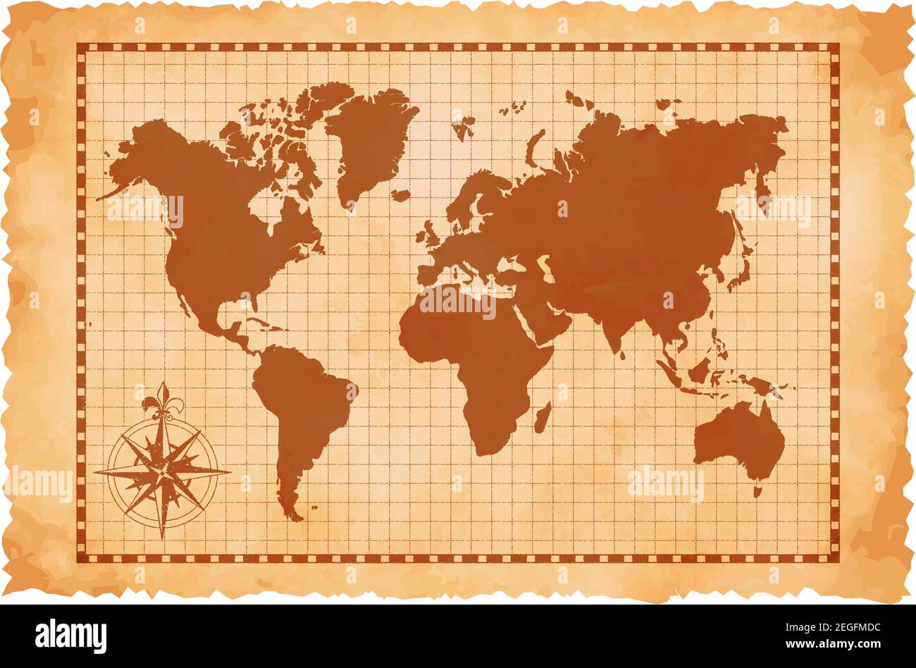 Old vintage world map vector illustration Stock Vector Image & Art - Alamy