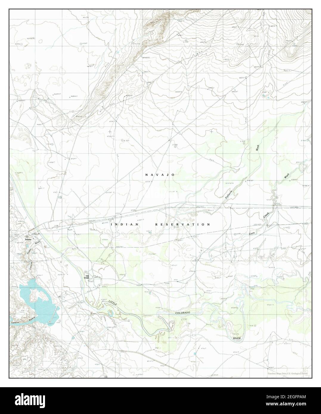 Old Leupp, Arizona, map 1986, 1:24000, United States of America by ...