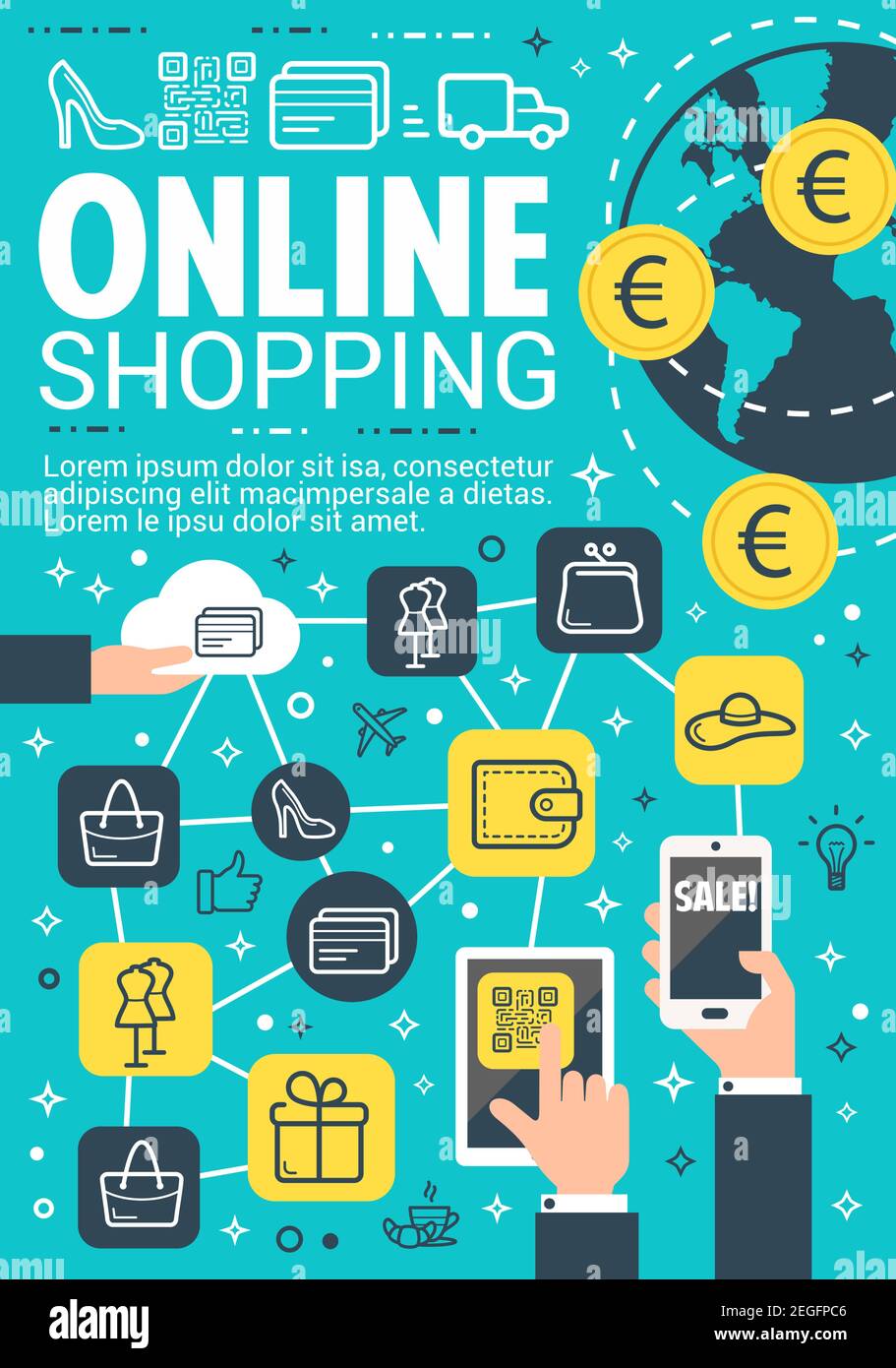 Poster store phone Stock Vector Images - Alamy