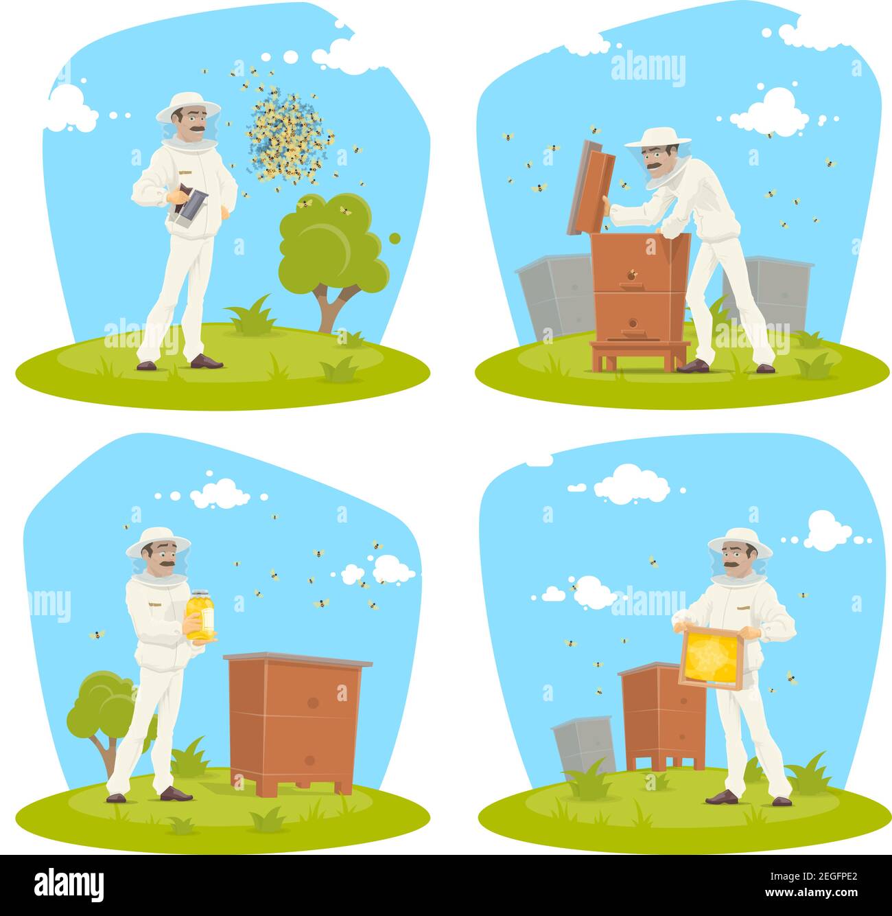 Bee farmer beekeeper Stock Vector Images - Alamy