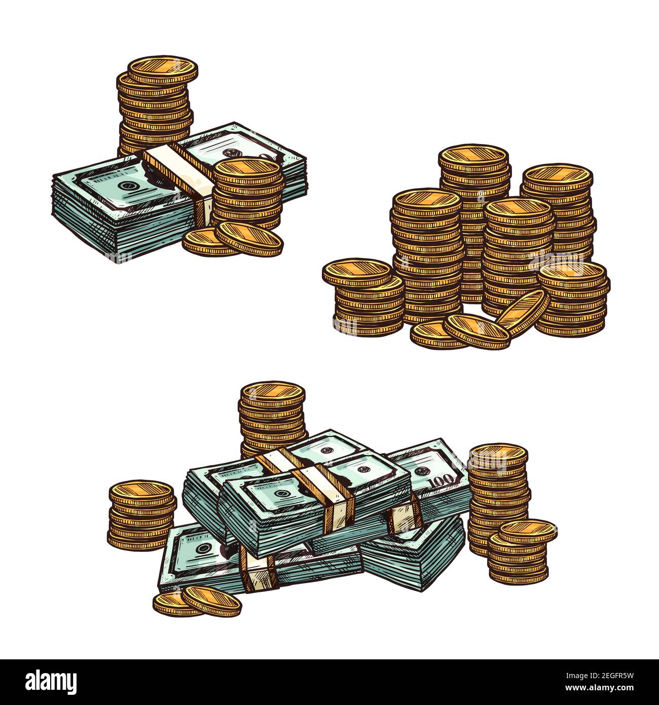 Money Stacks Drawings