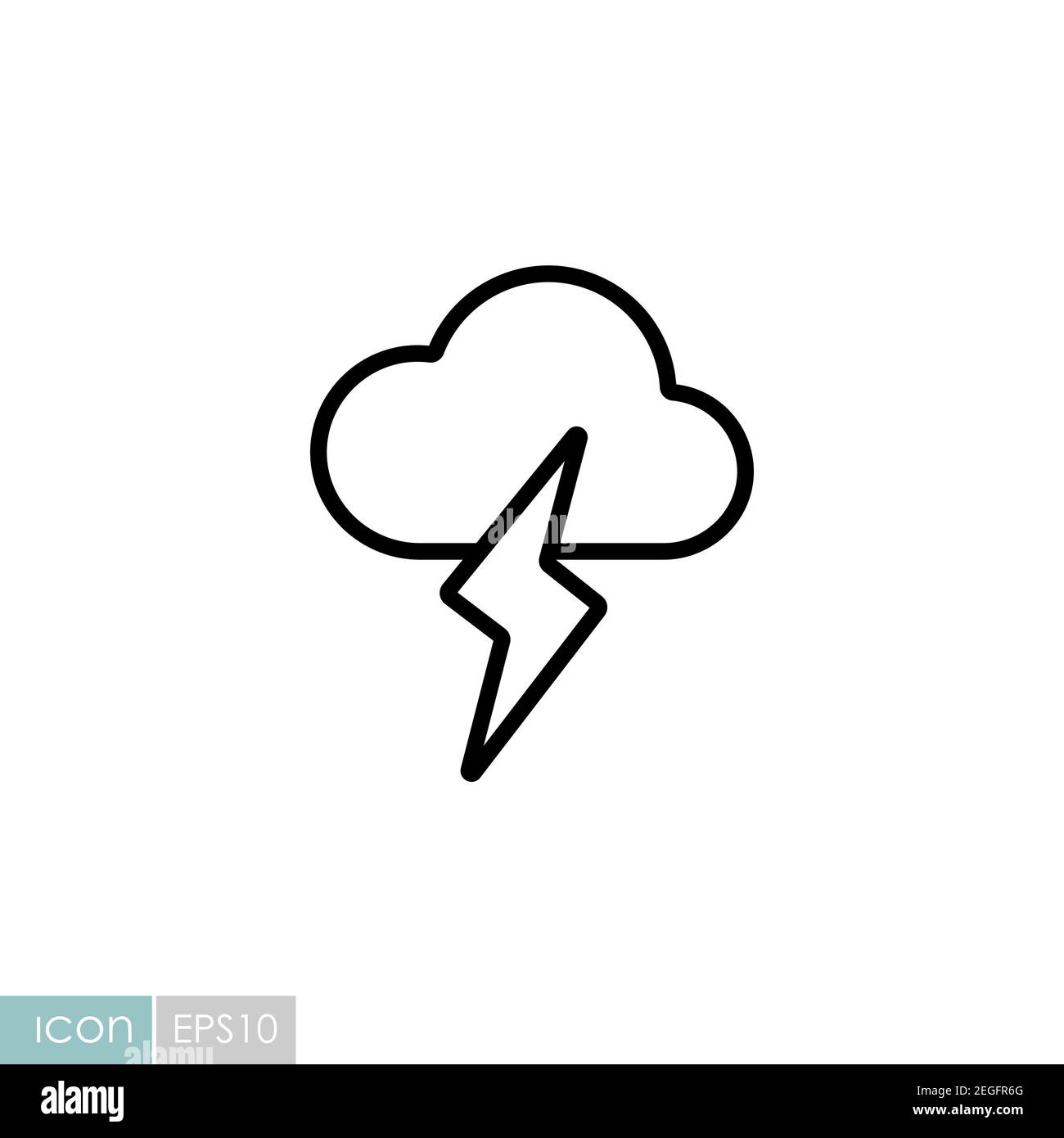 Cloud with lightning vector icon. Meteorology sign. Graph symbol for ...