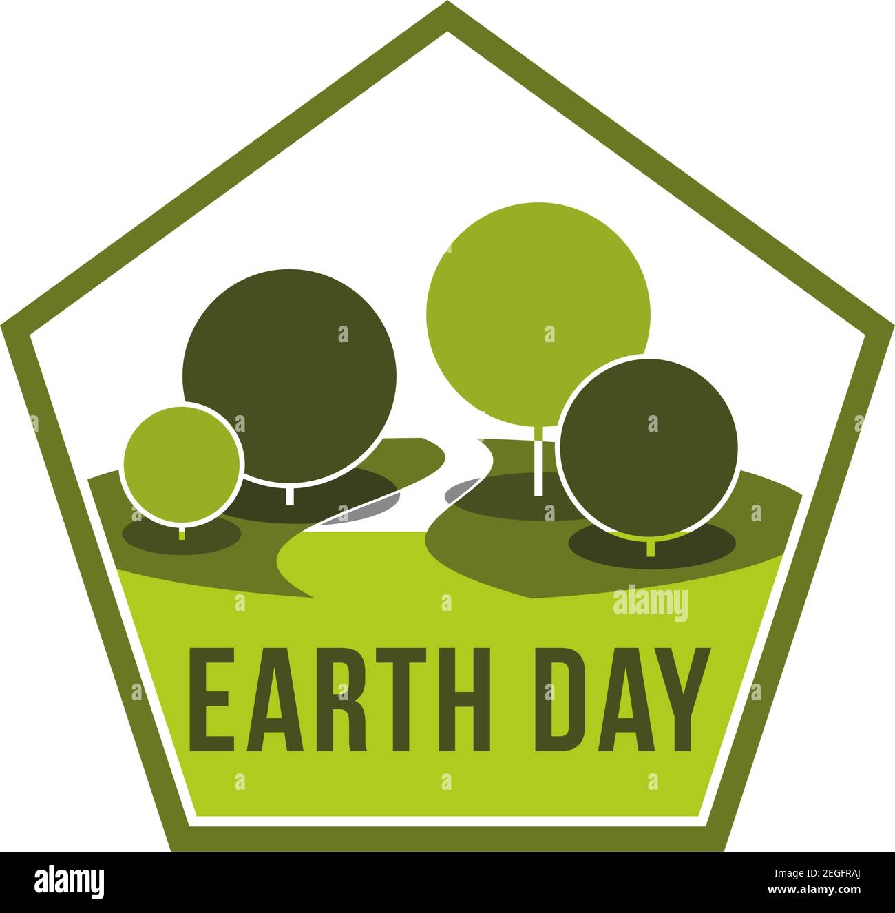Earth day and planet environment conservation icon of green nature ...