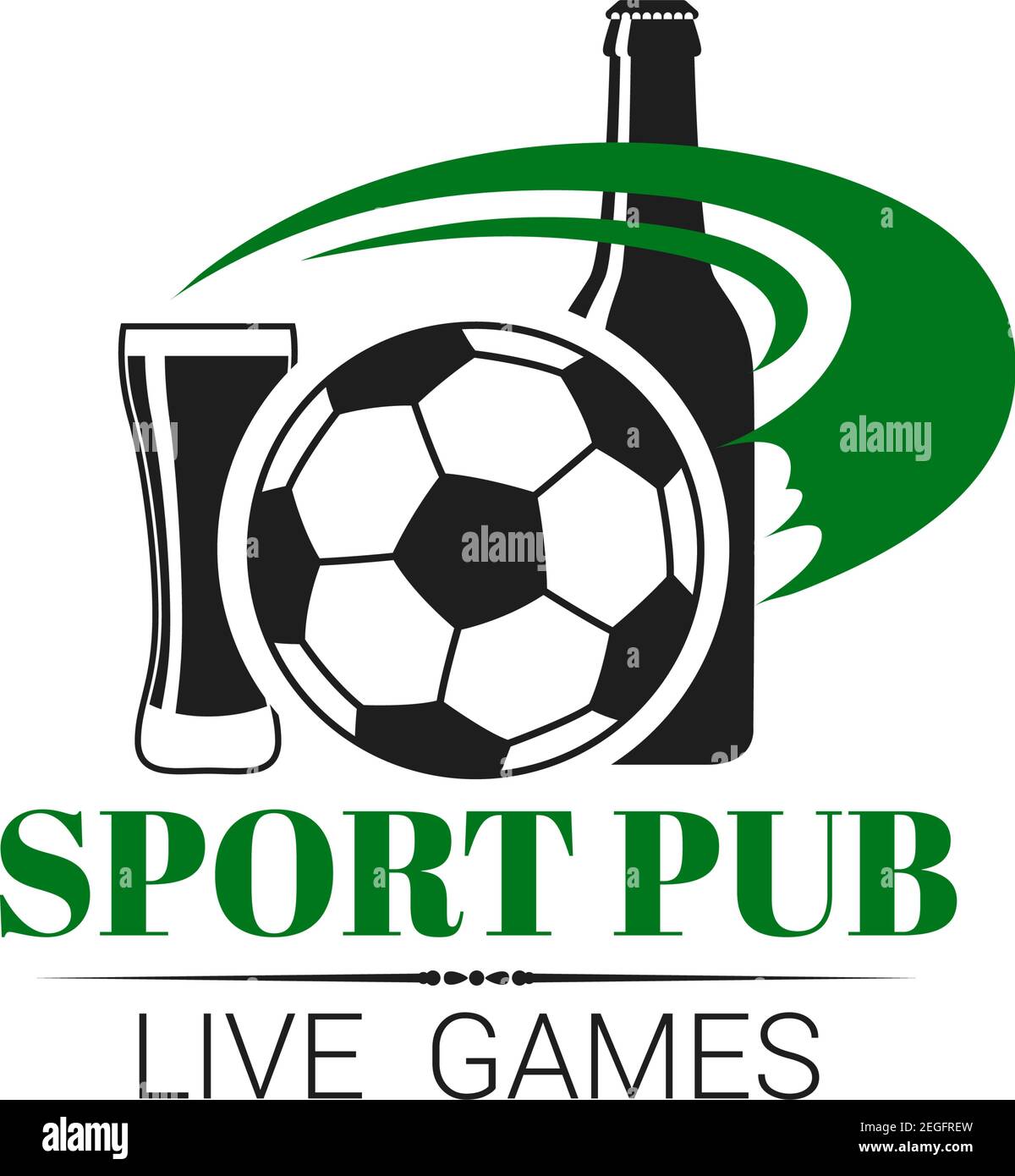 Soccer sports pub icon for live championship fan club or menu. Vector ...