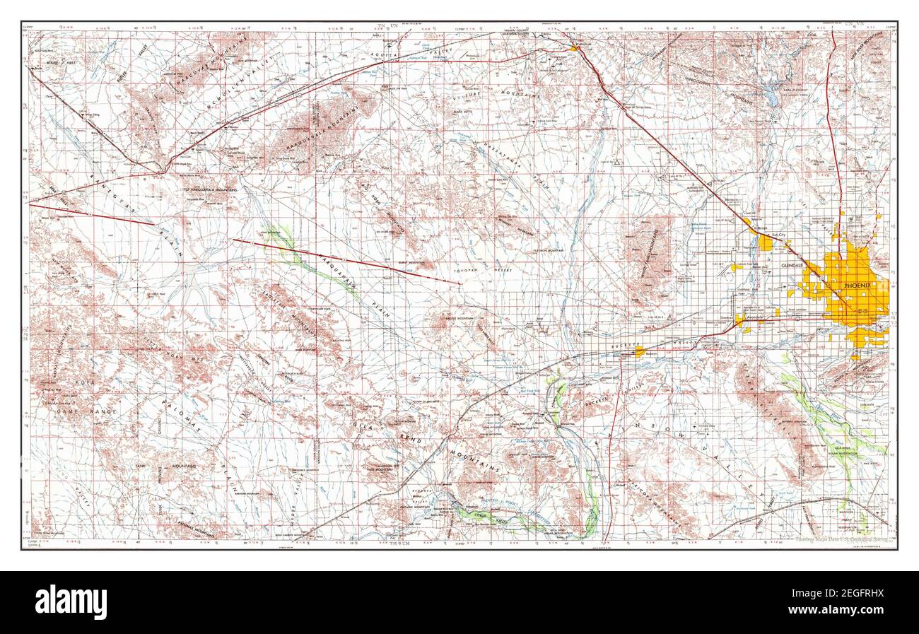Phoenix, Arizona, map 1969, 1:250000, United States of America by ...
