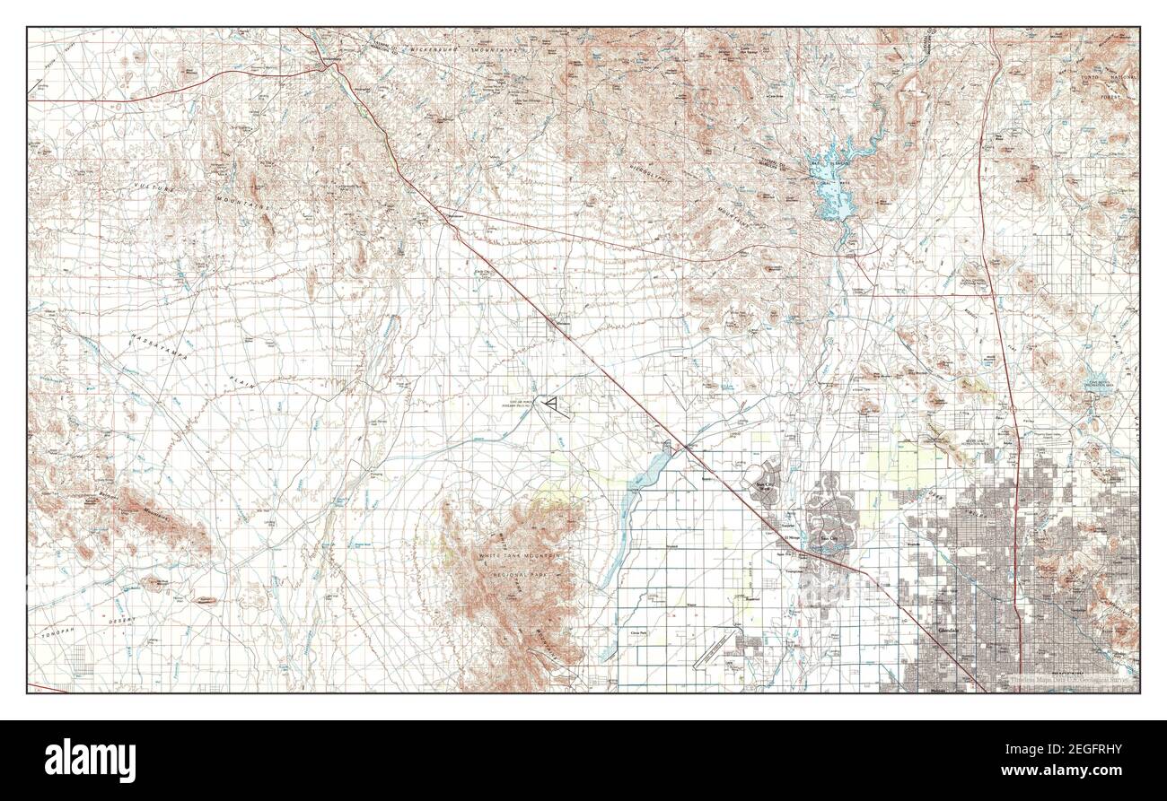 Phoenix North, Arizona, map 1988, 1:100000, United States of America by ...