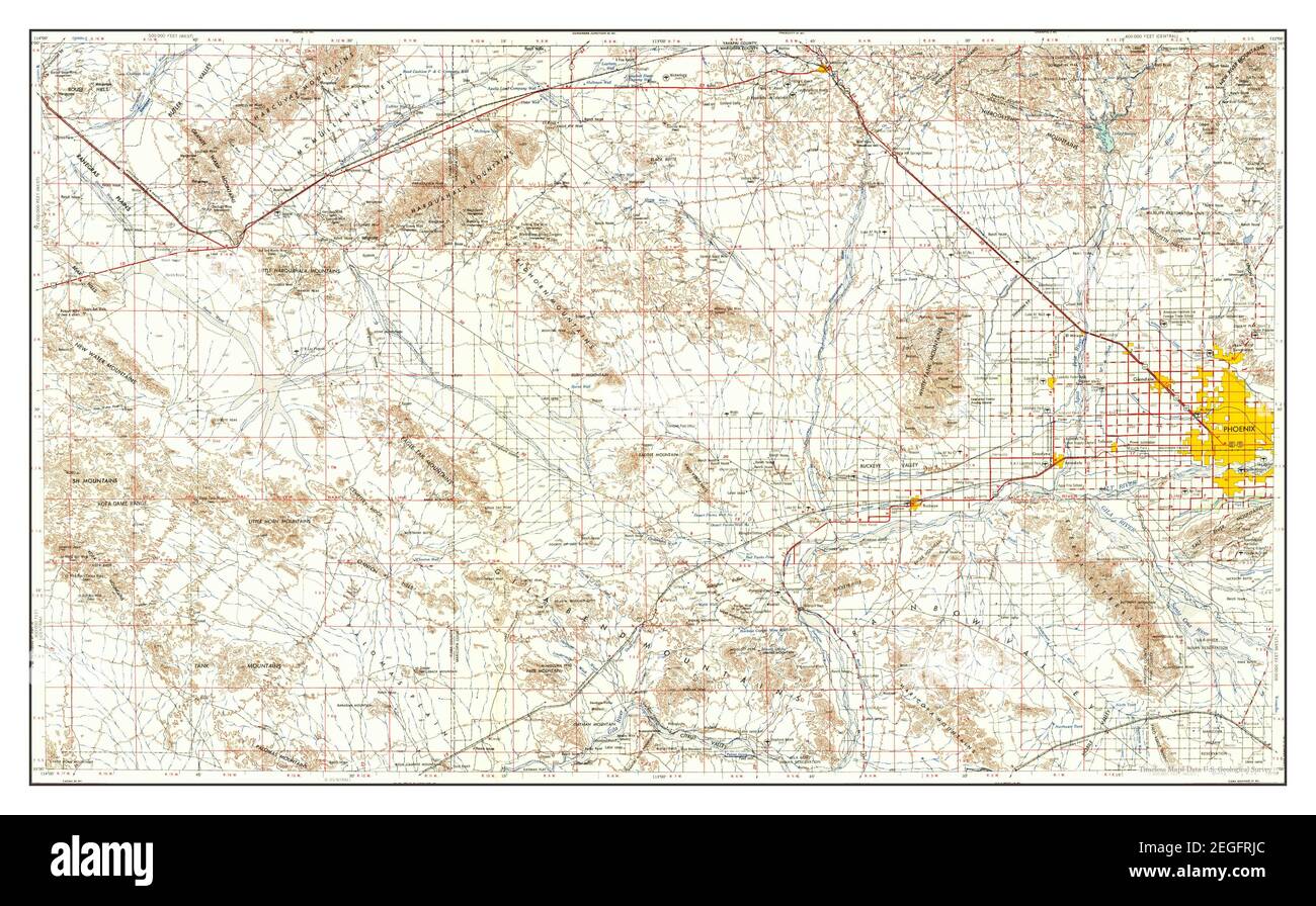 Phoenix, Arizona, map 1958, 1:250000, United States of America by ...