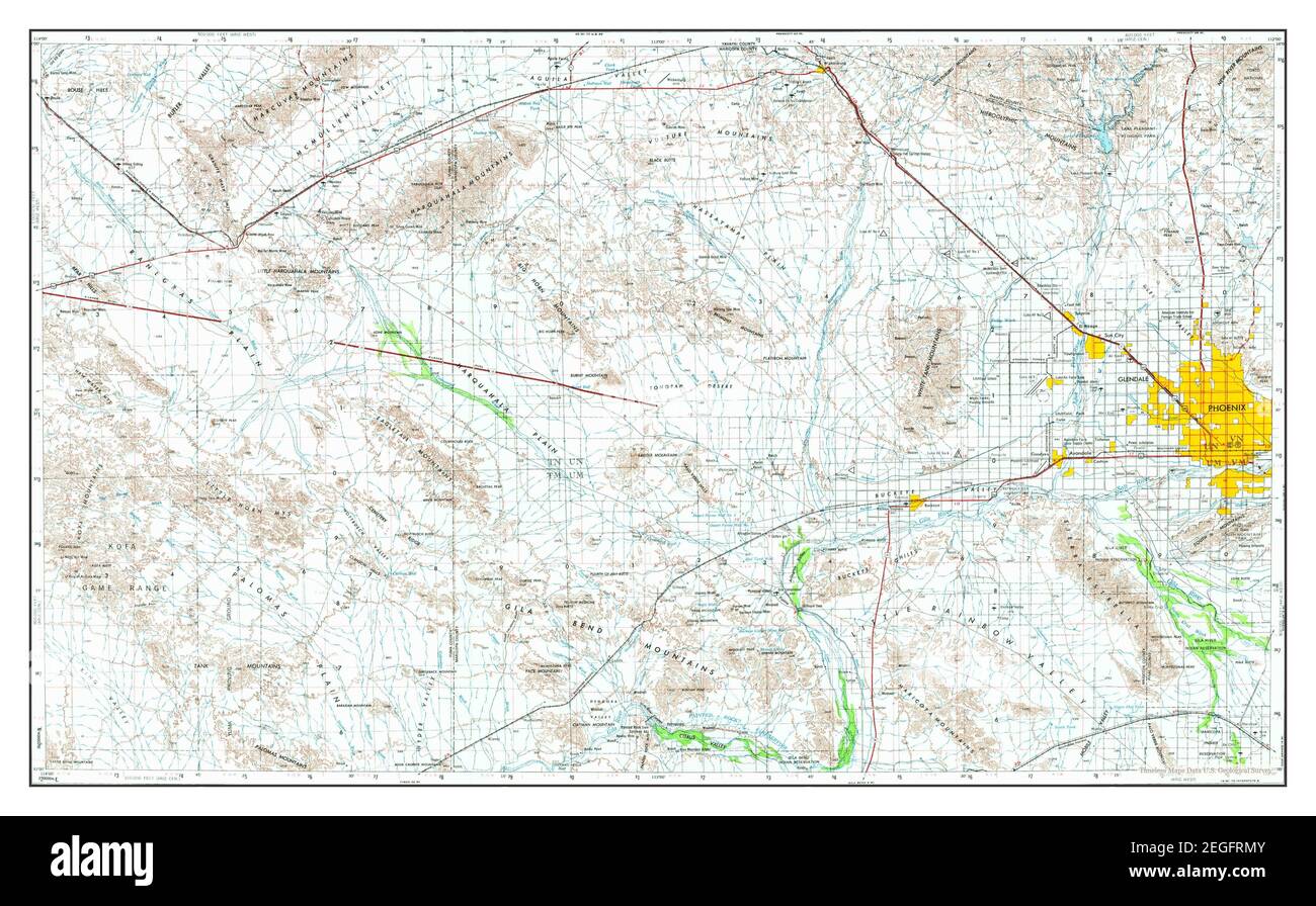 Phoenix, Arizona, map 1954, 1:250000, United States of America by ...