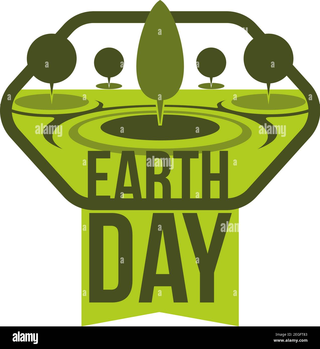 Earth day green nature trees icon for Save planet environment ...