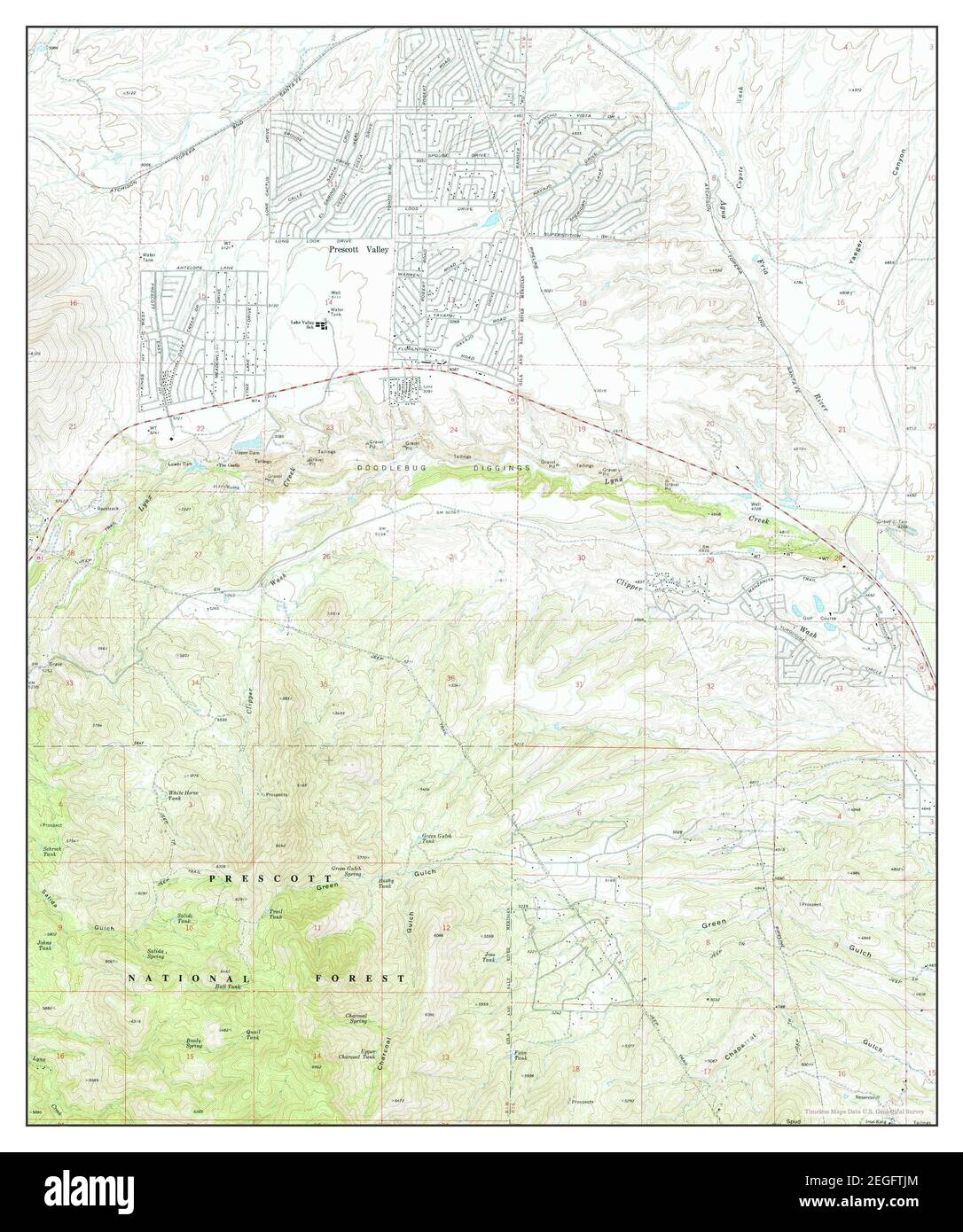 Prescott Valley South, Arizona, map 1973, 1:24000, United States of ...