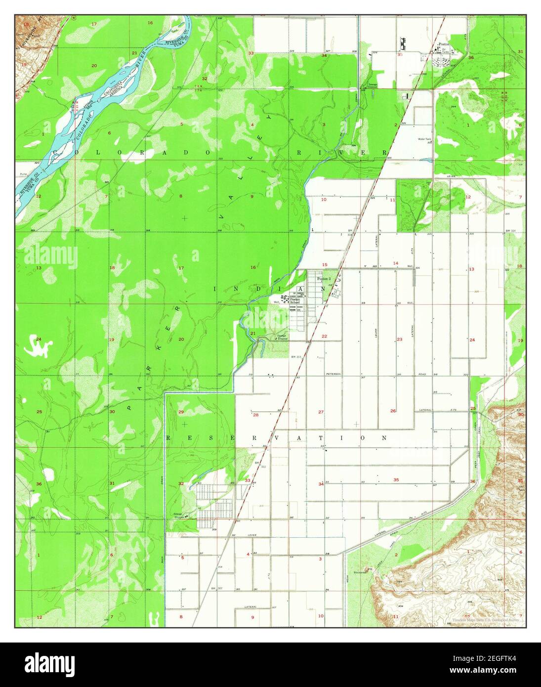 Poston, Arizona, map 1955, 1:24000, United States of America by ...
